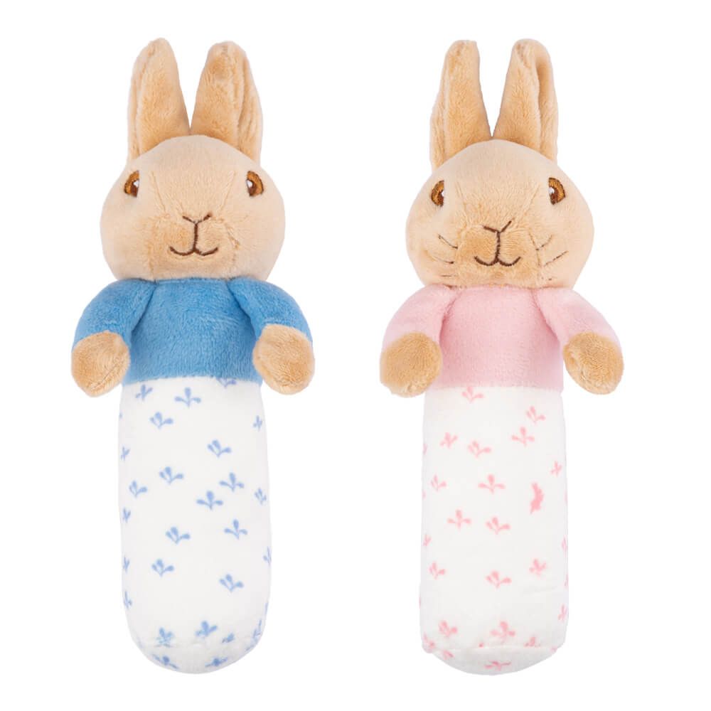 PETER RABBIT & FLOPSY BUNNY STICK RATTLES – Letti & Me